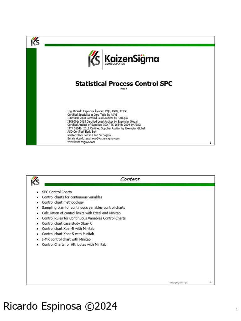 Statistical Process Control with Minitab | PDF | Standard Deviation ...