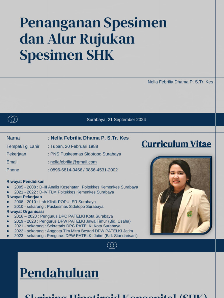 Penanganan Spesimen Dan Alur Rujukan Spesimen SHK | PDF