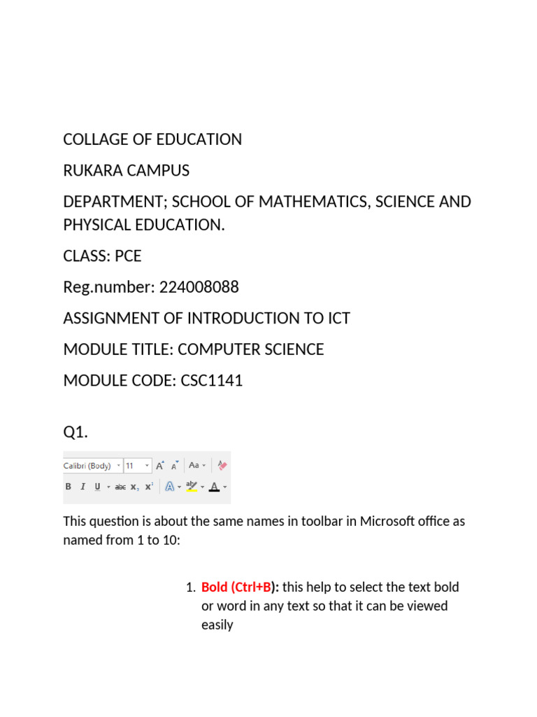Csc Assignment About on Ms Word by Cy Jc | PDF | Spreadsheet | Typography Csc Assignment About on Ms Word by Cy Jc | PDF | Spreadsheet | Typography