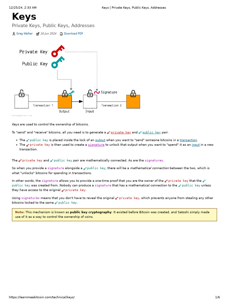 Learnmeabitcoin Technical Keys | PDF | Bitcoin | Public Key Cryptography