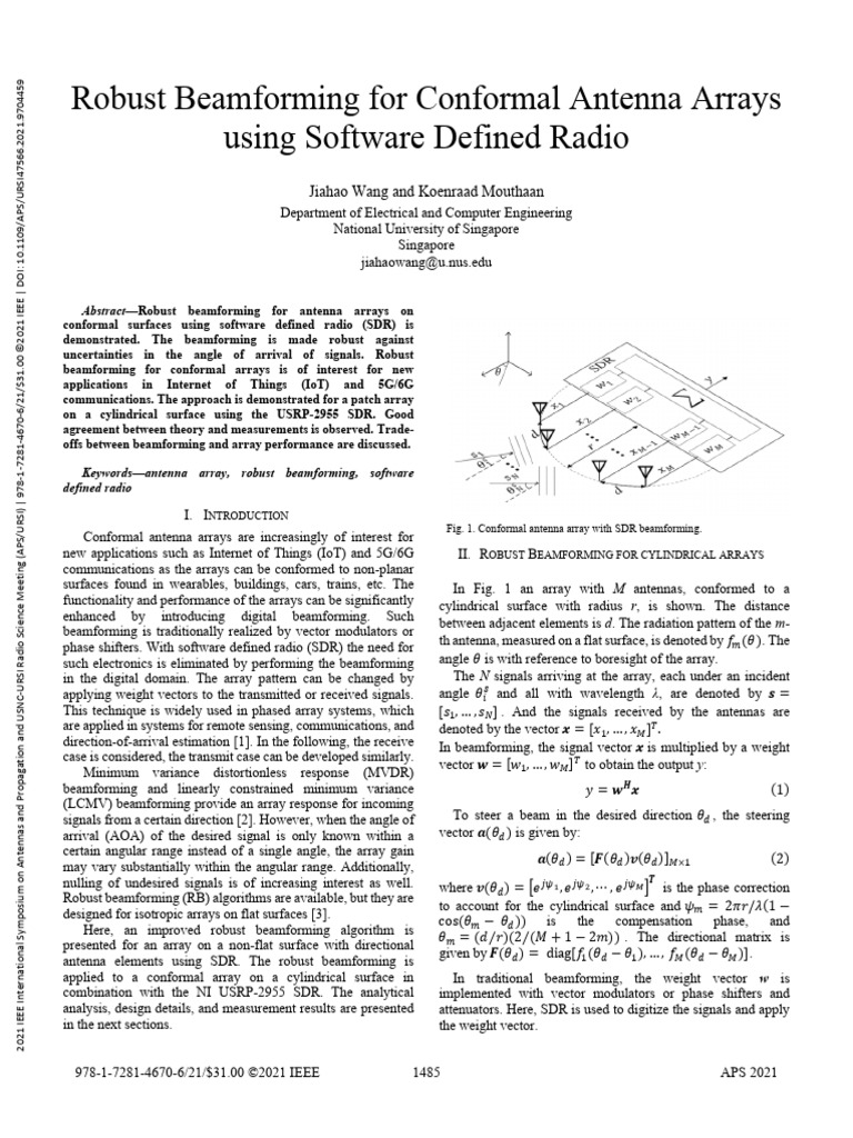 Robust_Beamforming_for_Conformal_Antenna_Arrays_using_Software_Defined_Radio | PDF | Antenna ...