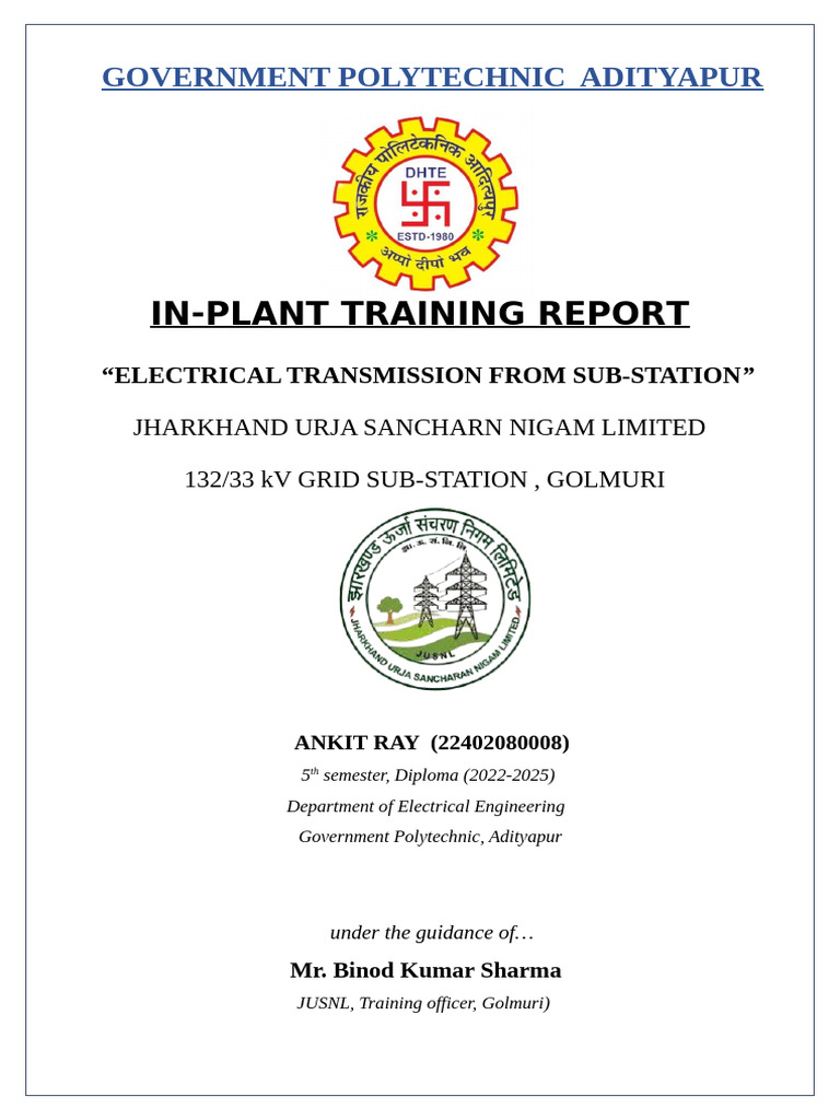 Ankit Report | PDF | Electrical Substation | Relay