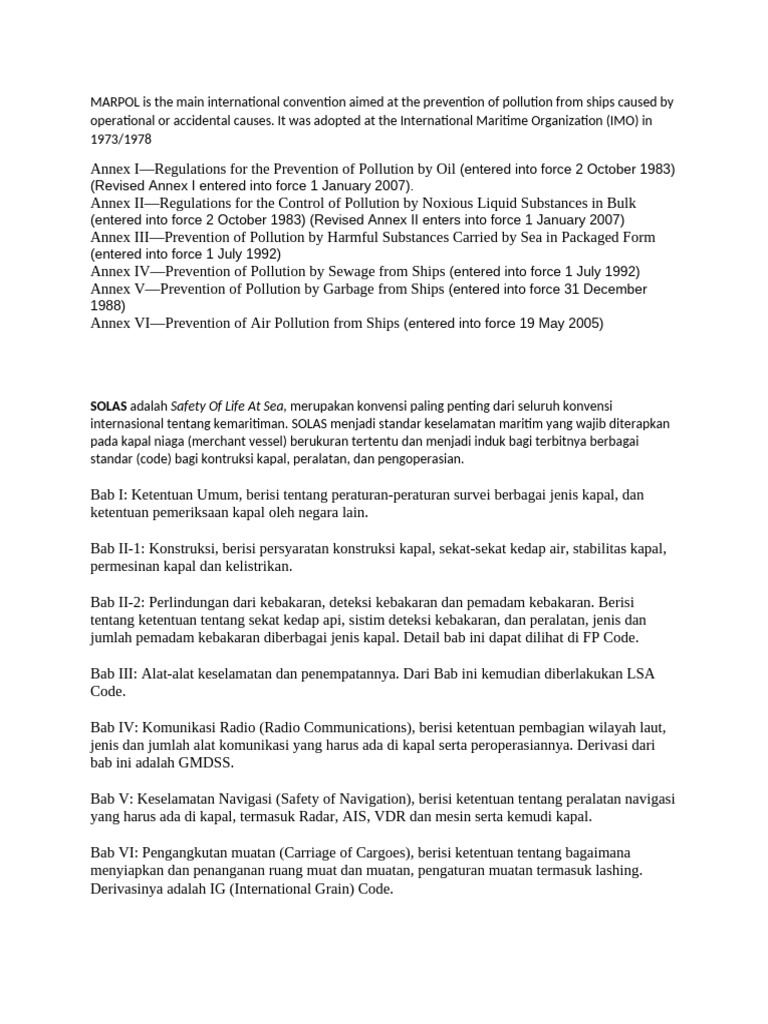 Marpol Solas | PDF