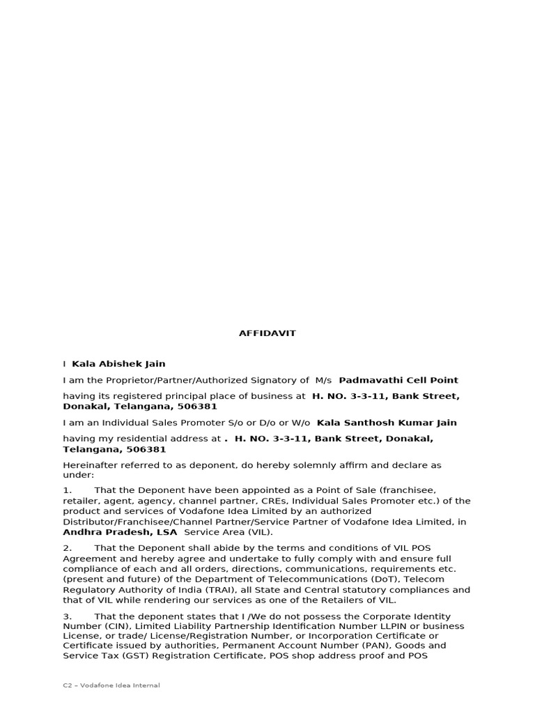 Affidavit 1 1 | PDF | Business Law | Business