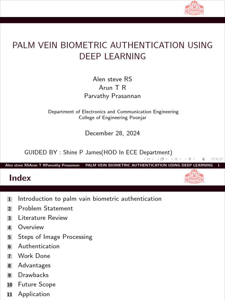 PaLm VEiN AuTheNtiCaTiON | PDF | Deep Learning | Biometrics