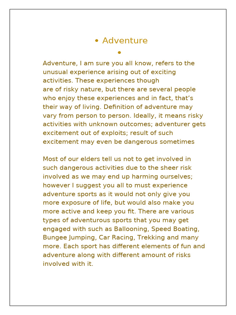 Adventure | PDF