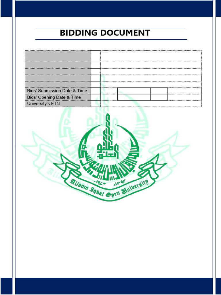 E-Bidding Document of IFB No. 23 - Procurement of Seeds, Plants, Gardenings Equipments & Parts ...