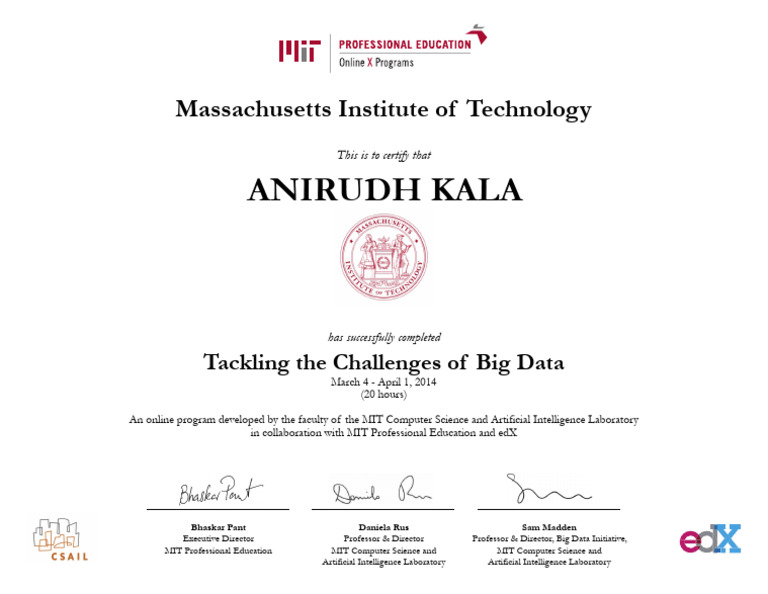 Certificate MIT | PDF