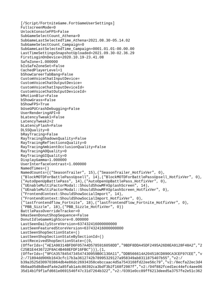GameUserSettings.ini | PDF