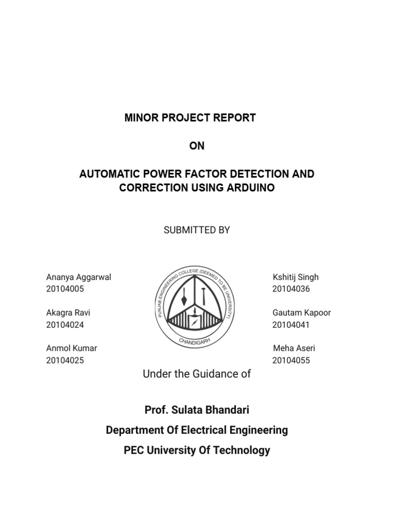 Minor Project Report | PDF | Capacitor | Electric Power