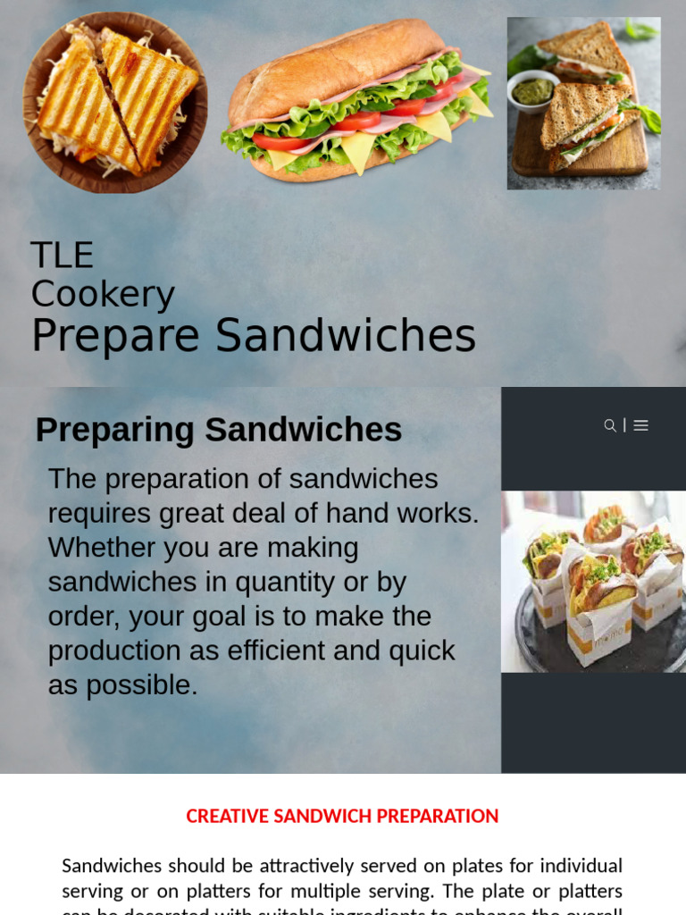 3 Prepare Sandwiches | PDF | Sandwich | Cooking