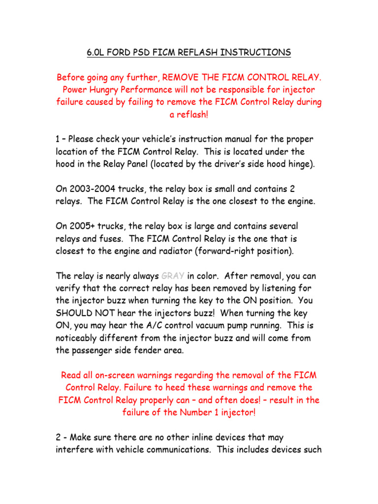 FICM Programmer Instructions | PDF | Automotive Industry | Car