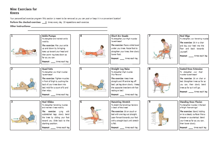 Knee Exercises | PDF | Knee | Foot