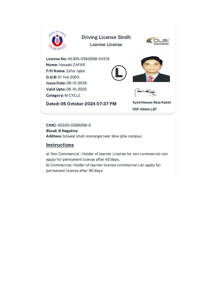 Learner Licences | PDF