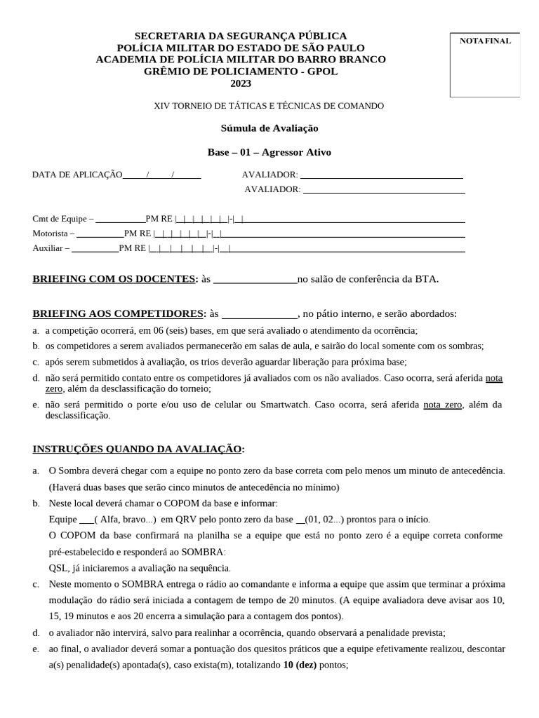 Modelo Súmula - P3 Bases | PDF