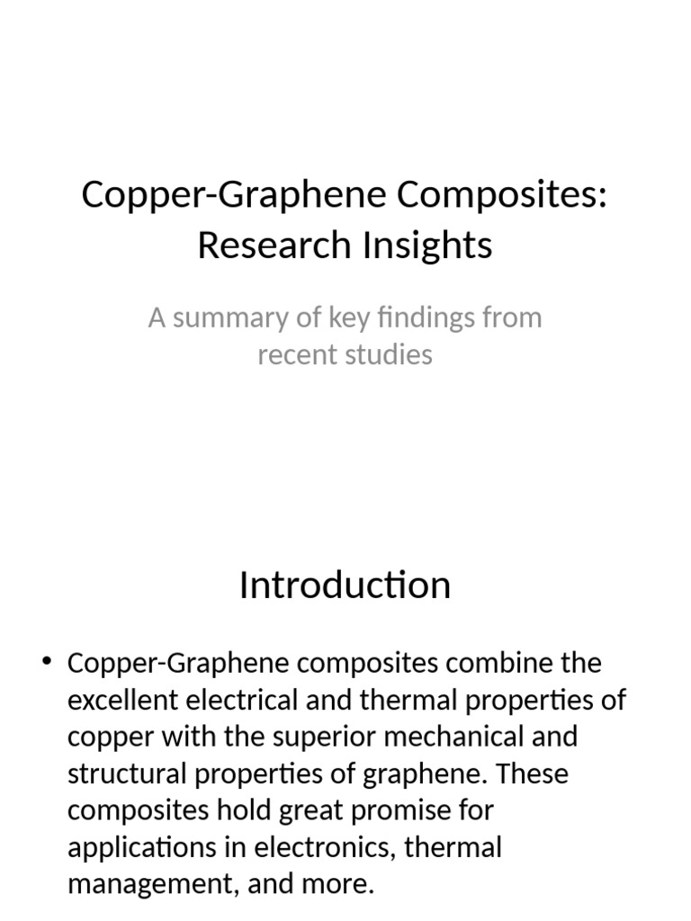 Copper-Graphene for Electronics | PDF