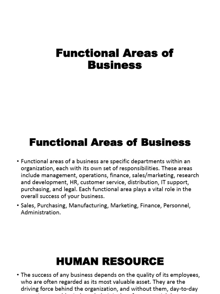 Functional Areas of Business | PDF | Marketing | Sales