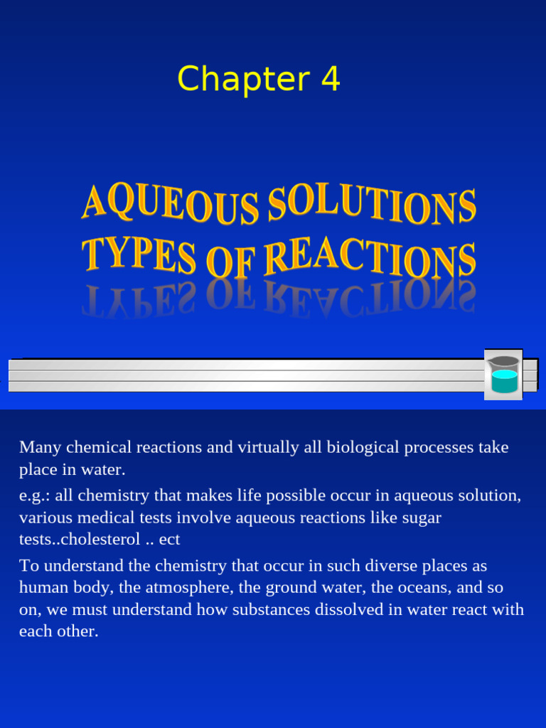 chapter 4 reaction in aq. solution | PDF | Redox | Properties Of Water