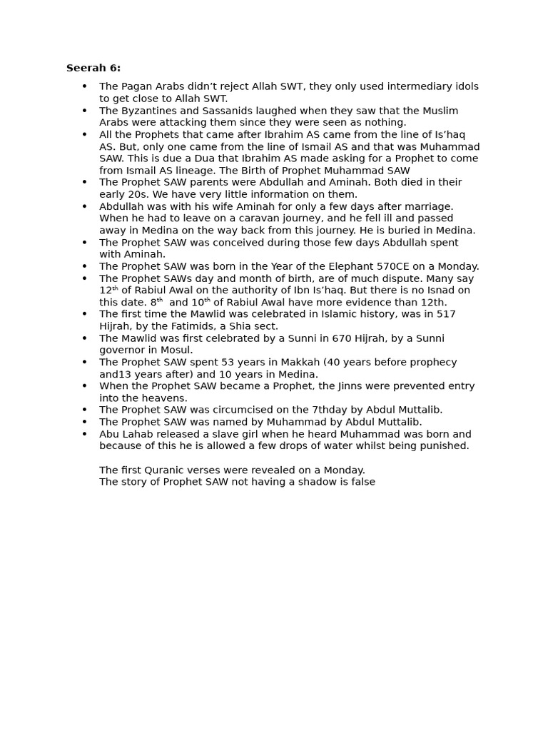 Seerah 6 | PDF