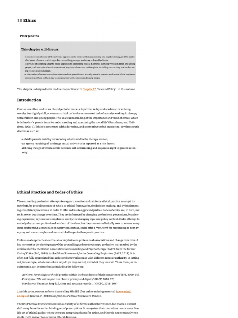 Robson Ch18 Ethics | PDF