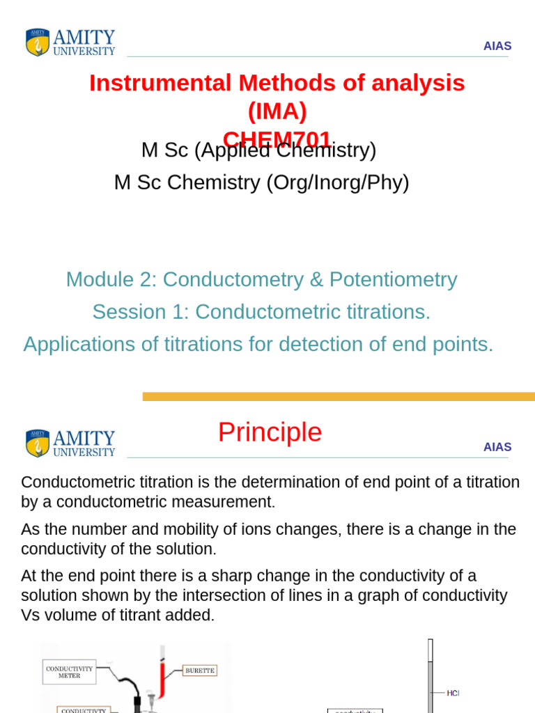 Conductometric Titration Overview | PDF | Titration | Chemistry