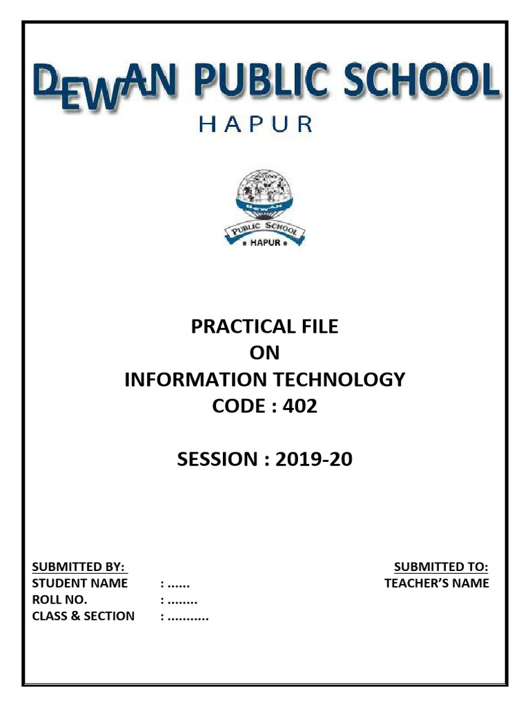 IT Practical File Guide 2019-20 | PDF