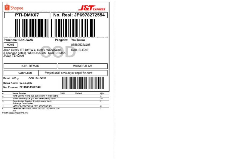 Label Pengiriman-8 | PDF
