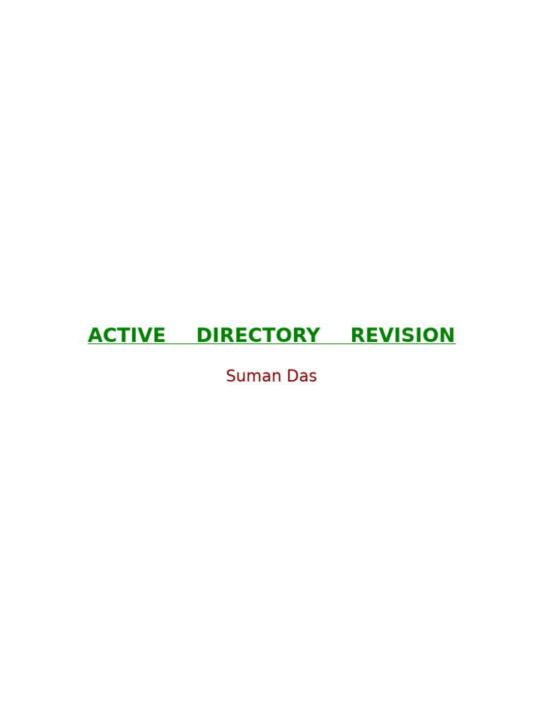 ACTIVE DIRECTORY REVISION | PDF | Active Directory | Domain Name System