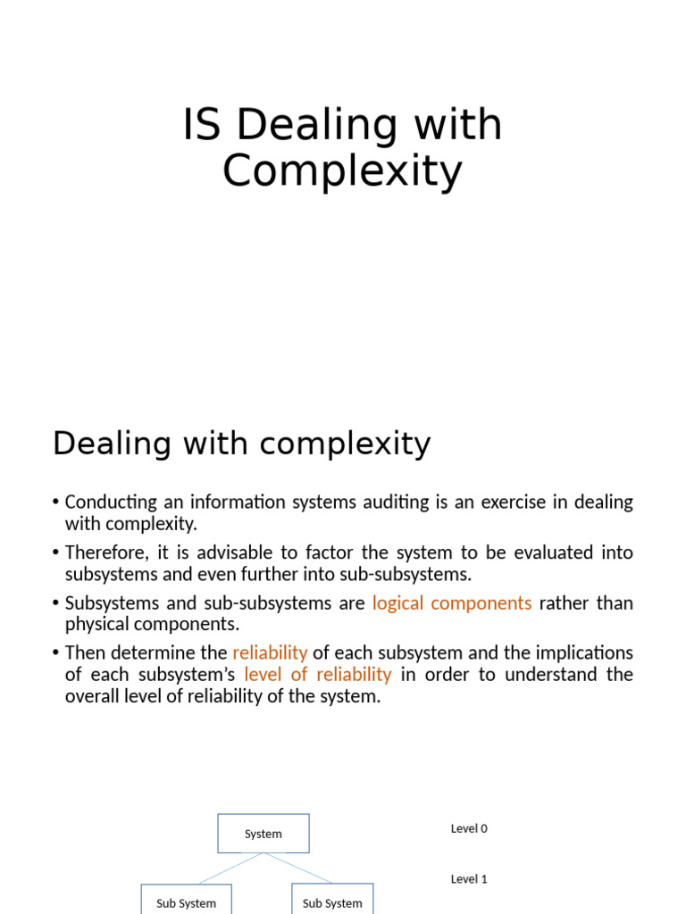 5-IS Dealing With Complexity-23-07-2024 | PDF | Audit | System