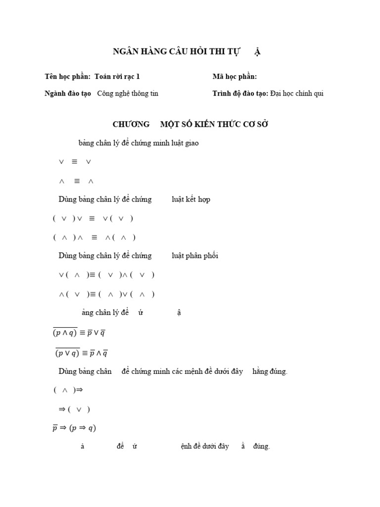 CAUHOITHI-ToanRoiRac1 2019 20 | PDF