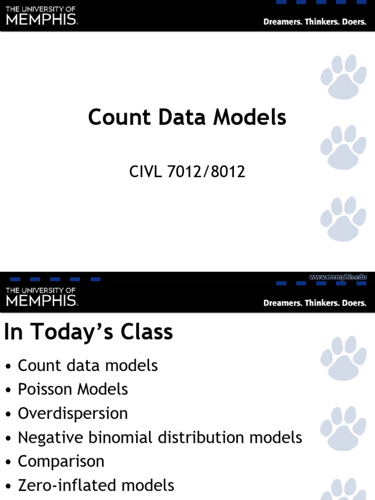 L19_CountDataModels_v2 | PDF | Errors And Residuals | Poisson Distribution