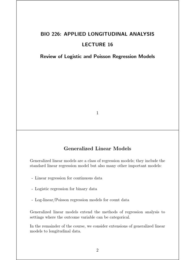 Review of Logistic and Poisson Regression Models | PDF | Dependent And Independent Variables ...