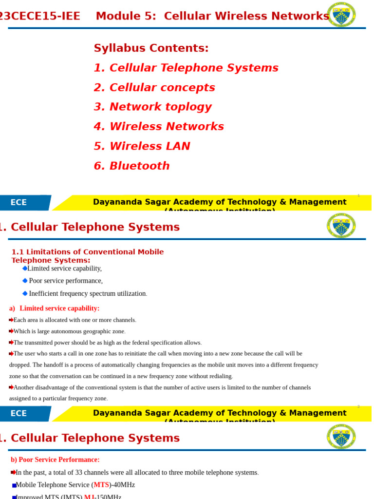Module 5 PPT - IEE Subject | PDF | Network Topology | Cellular Network
