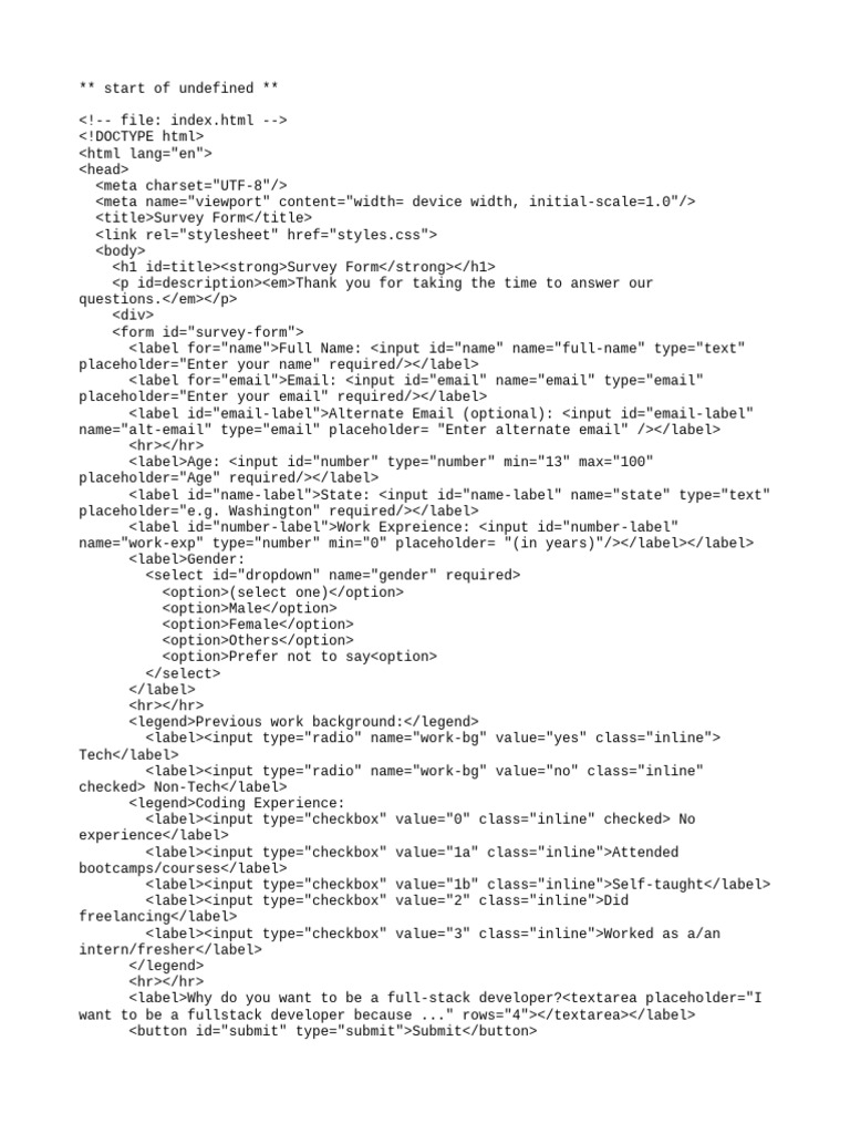 Build A Survey Form Pdf Design Human Computer Interaction
