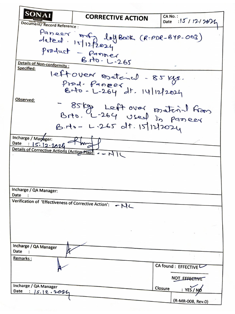 Corrective Action | PDF