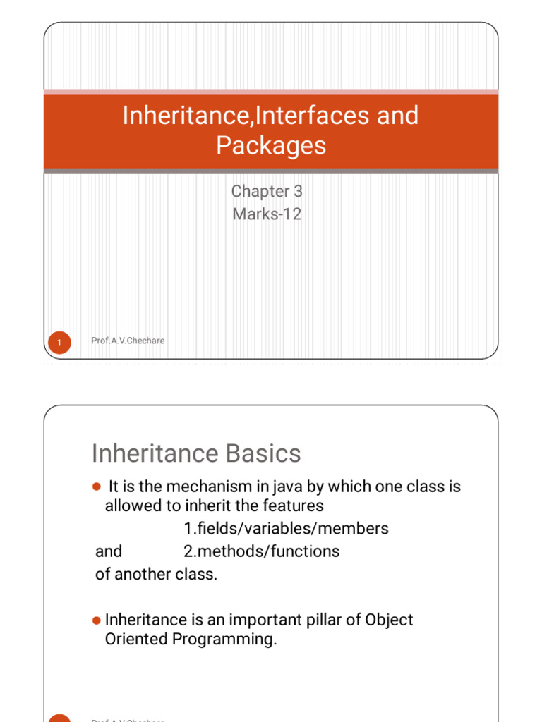 Unit - 3 - Inheritance and Packages | PDF | Inheritance (Object ...