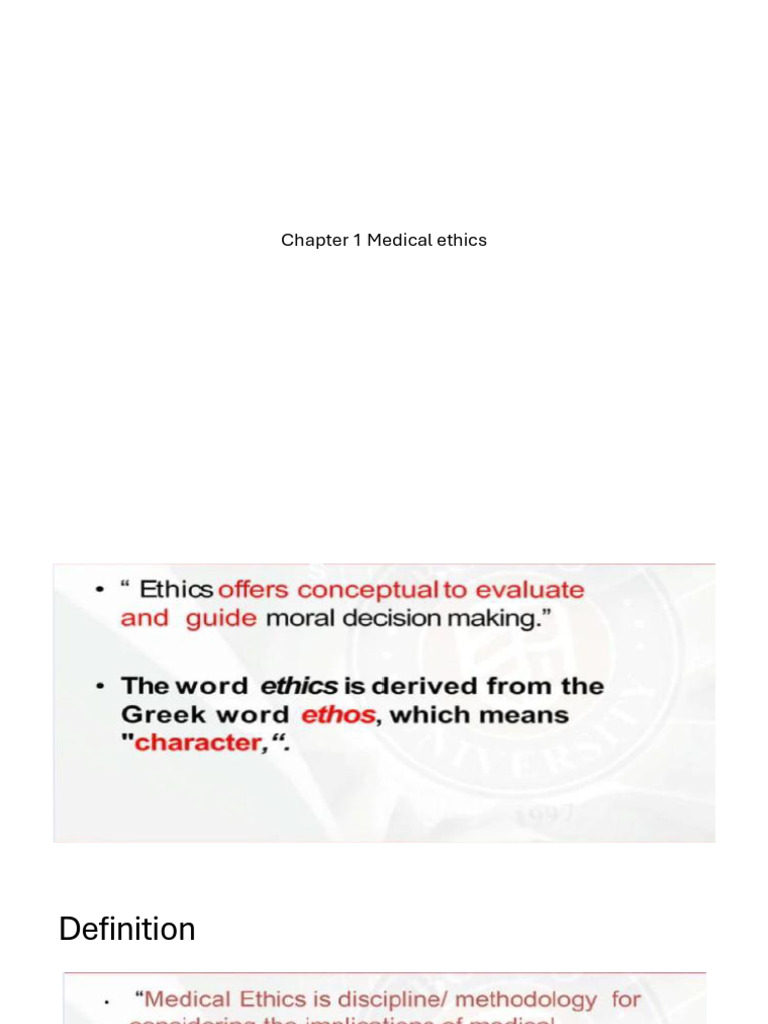 Overview of Medical Ethics Principles | PDF