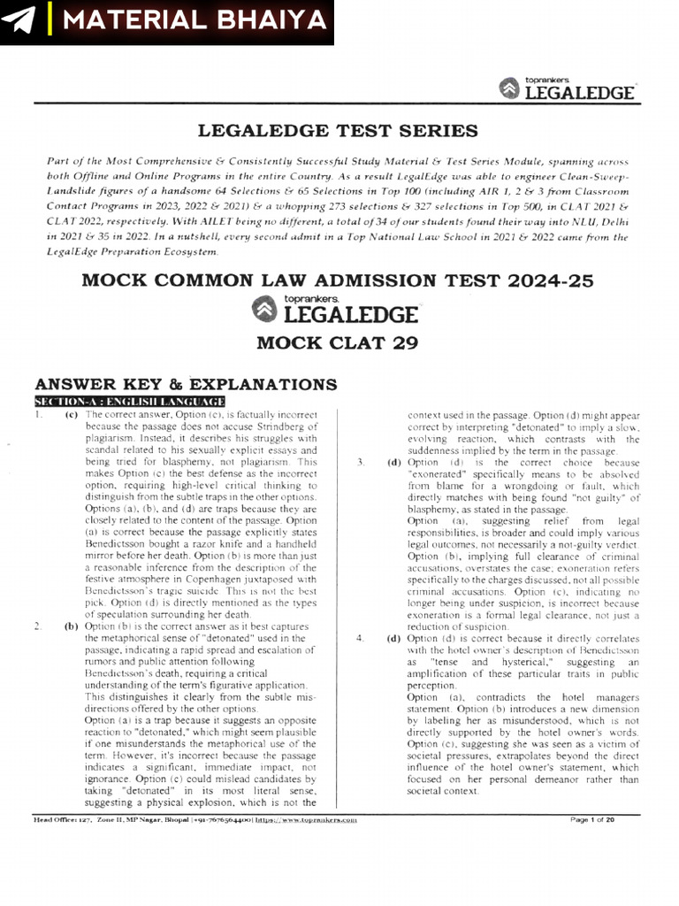LE Mock 29 Explanations @MB | PDF
