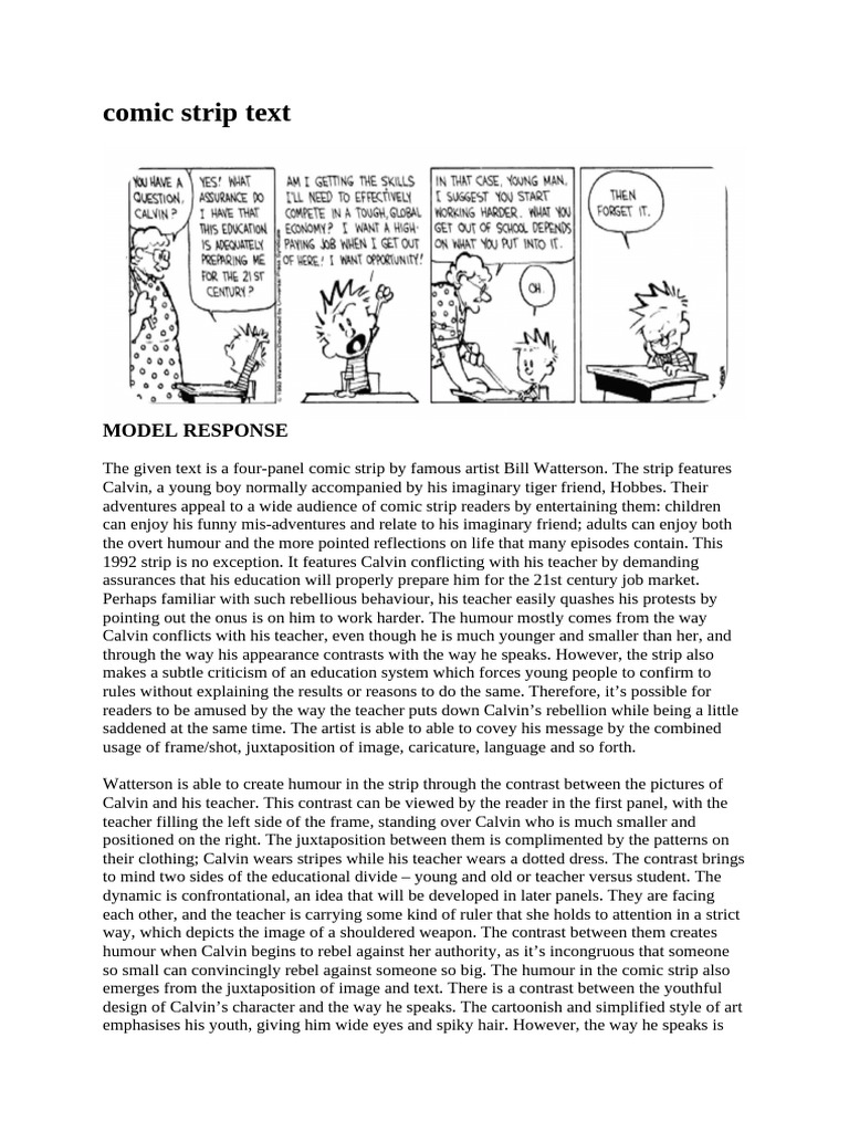 Comic Strip Text Example | PDF