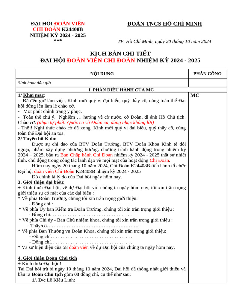 CD16 - Kịch Bản Đại Hội Mẫu | PDF