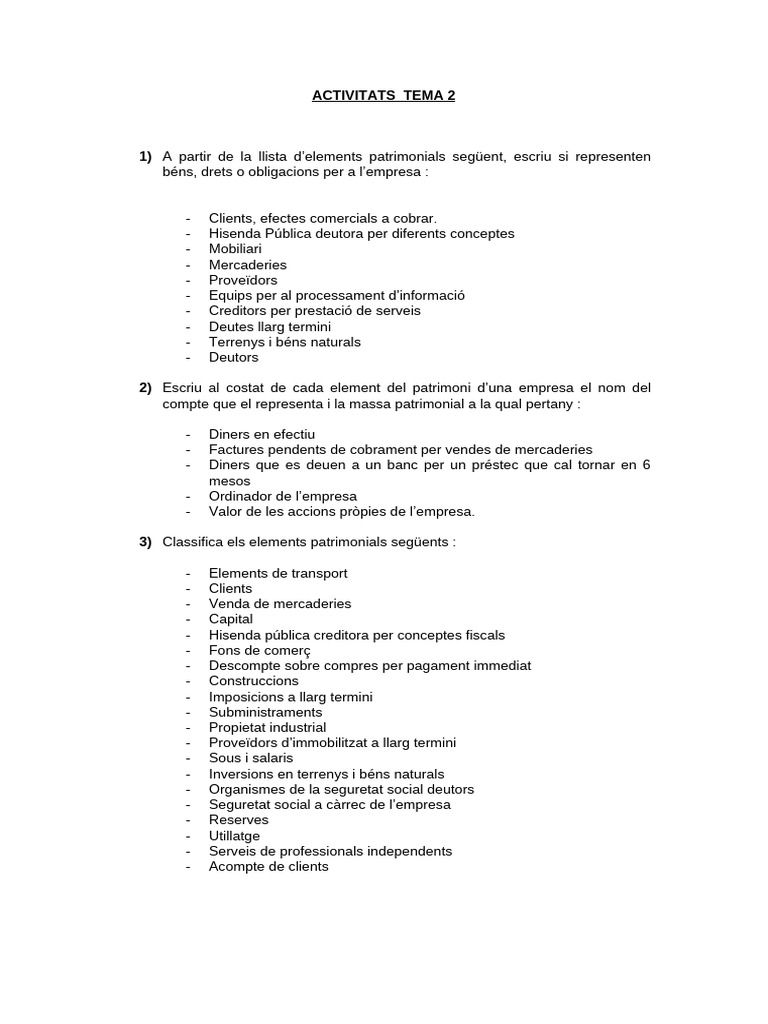 Activitats Tema 3 | PDF