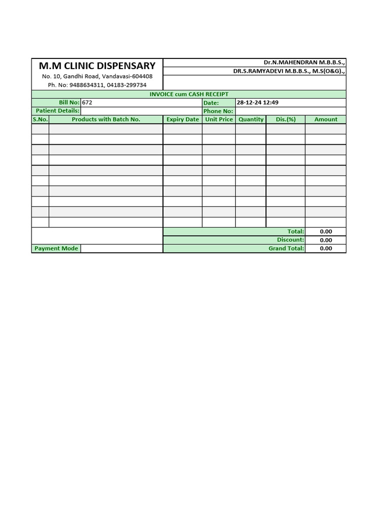 Pharmacy Invoice for Patients | PDF