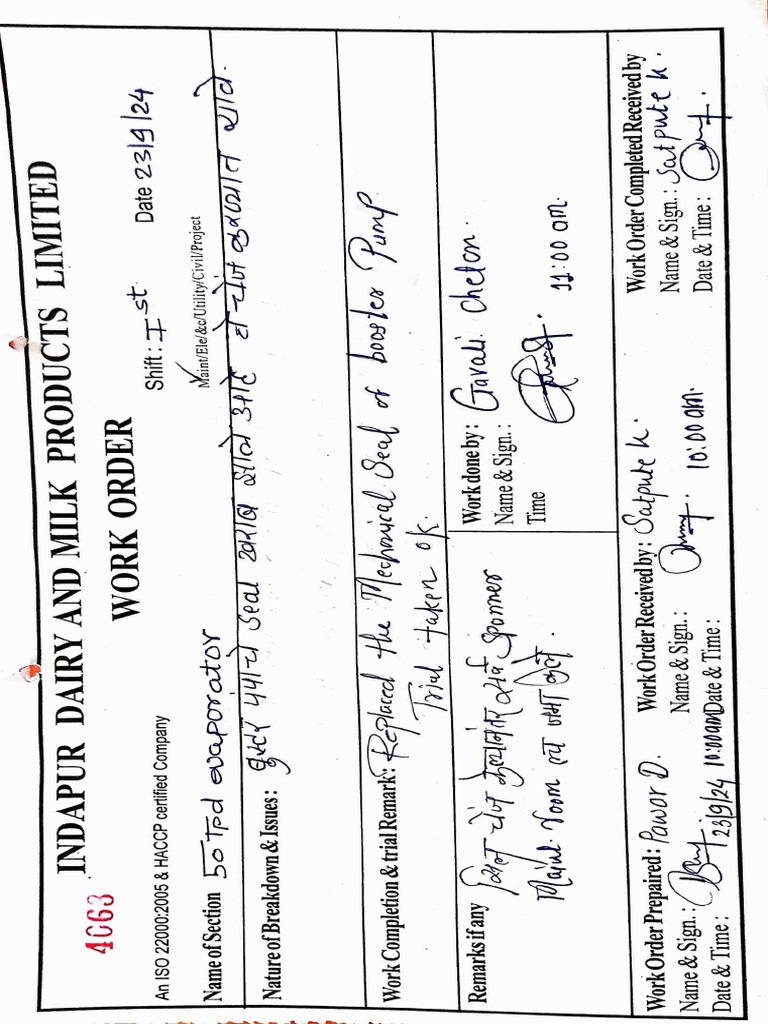 List of Work Instruction | PDF