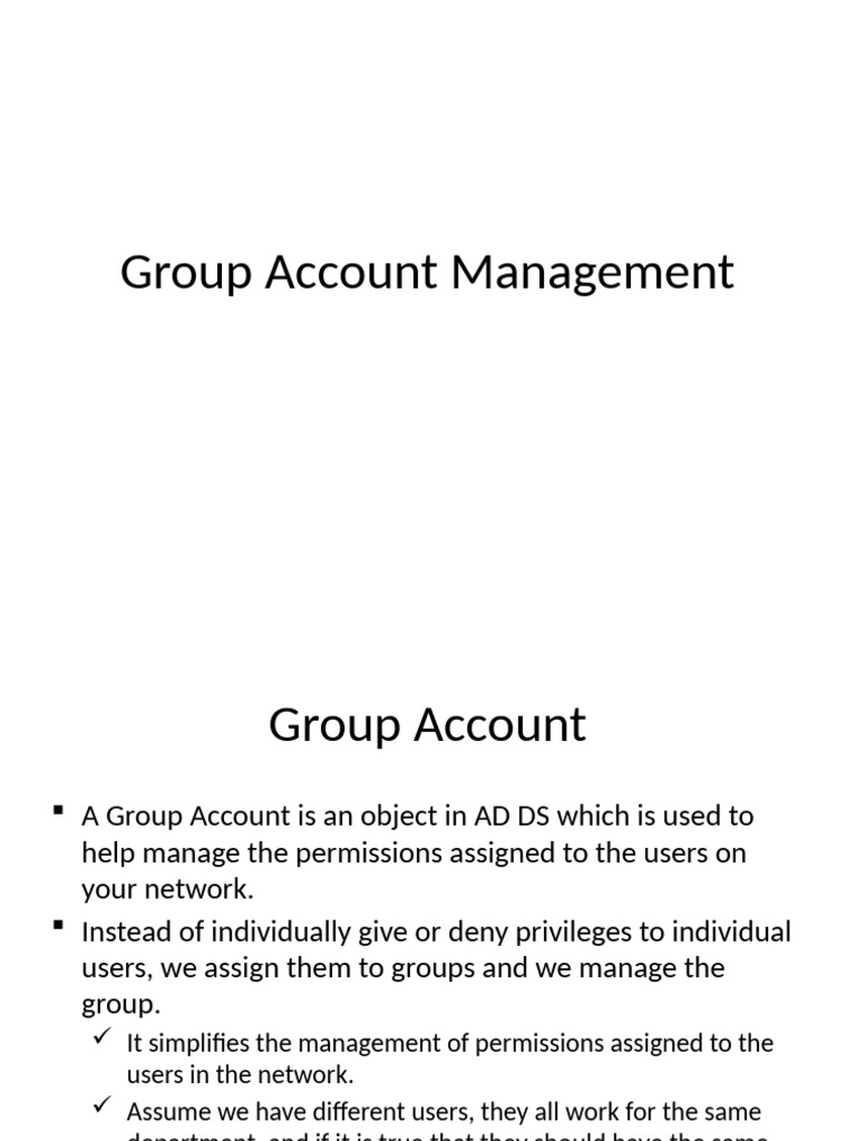 05 Group Account Management | PDF | Computer Network | Active Directory