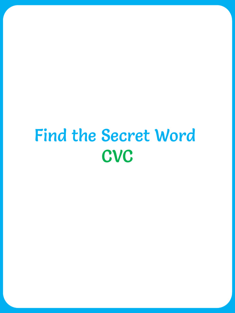 Find The Secret CVC Words | PDF