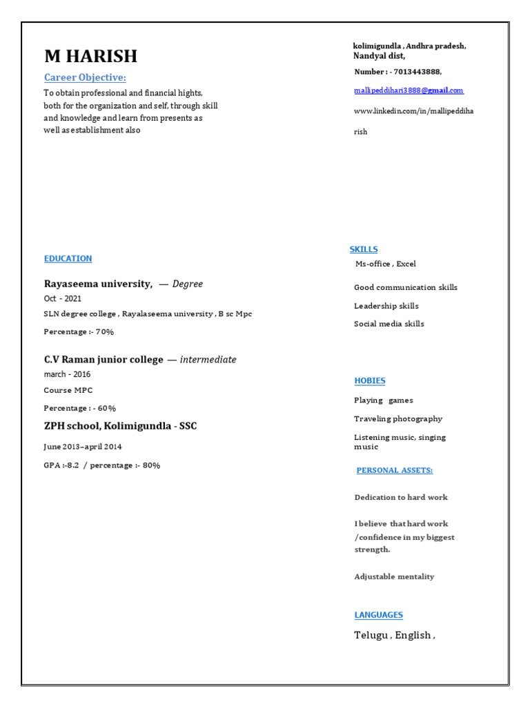 Resume - harish | PDF