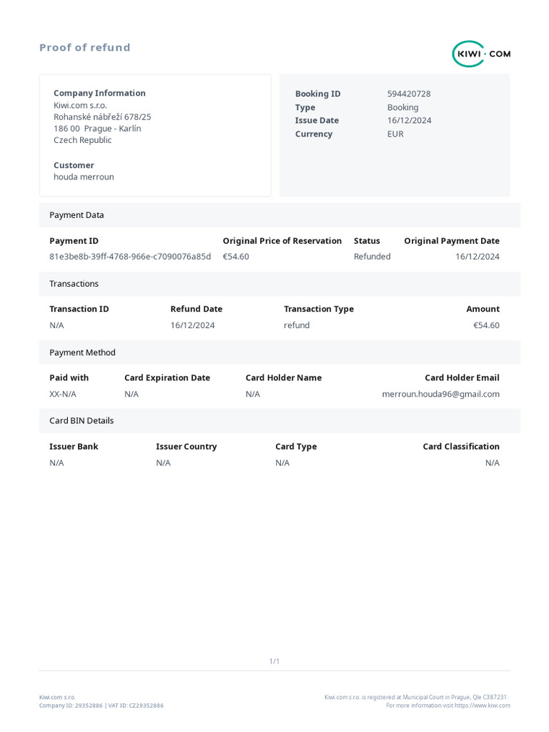 Proof of Refund 2024 4505ab6d3b2b43f0 594420728 | PDF