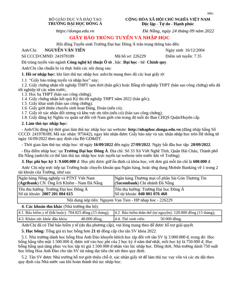 GBNH Nguyen Van Tien 2492022 | PDF