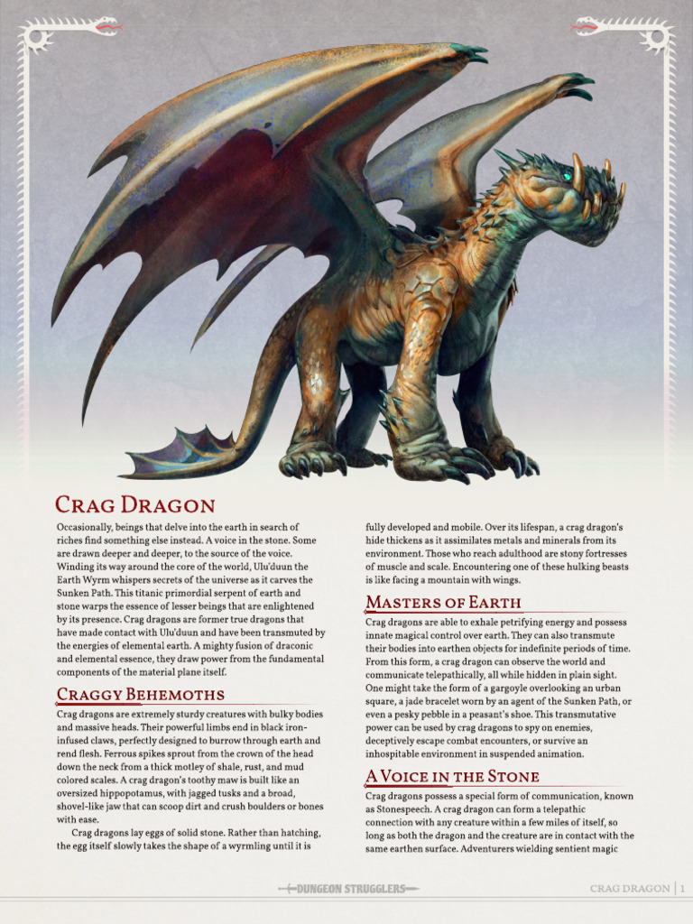 Crag Dragons: Earth’s Elemental Behemoths | PDF | Dragon