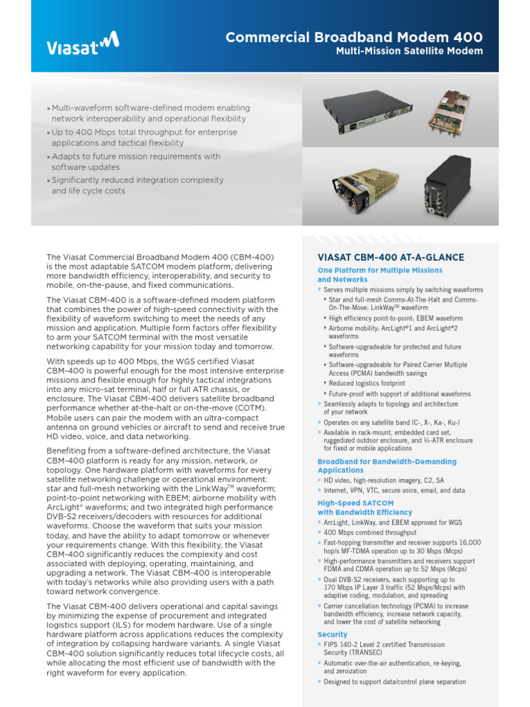 CBM-400 Datasheet 044 Web | PDF | Computer Network | Modem